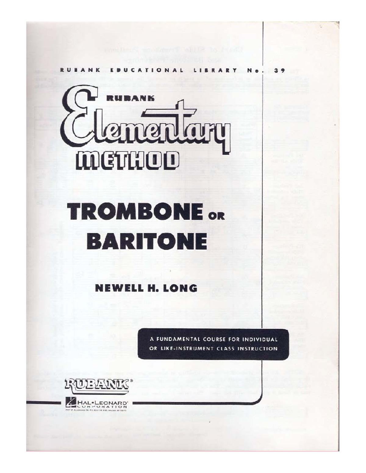 Rubank Elementary Trombone Method Lessons & Exercises (TROM 101) - Studocu