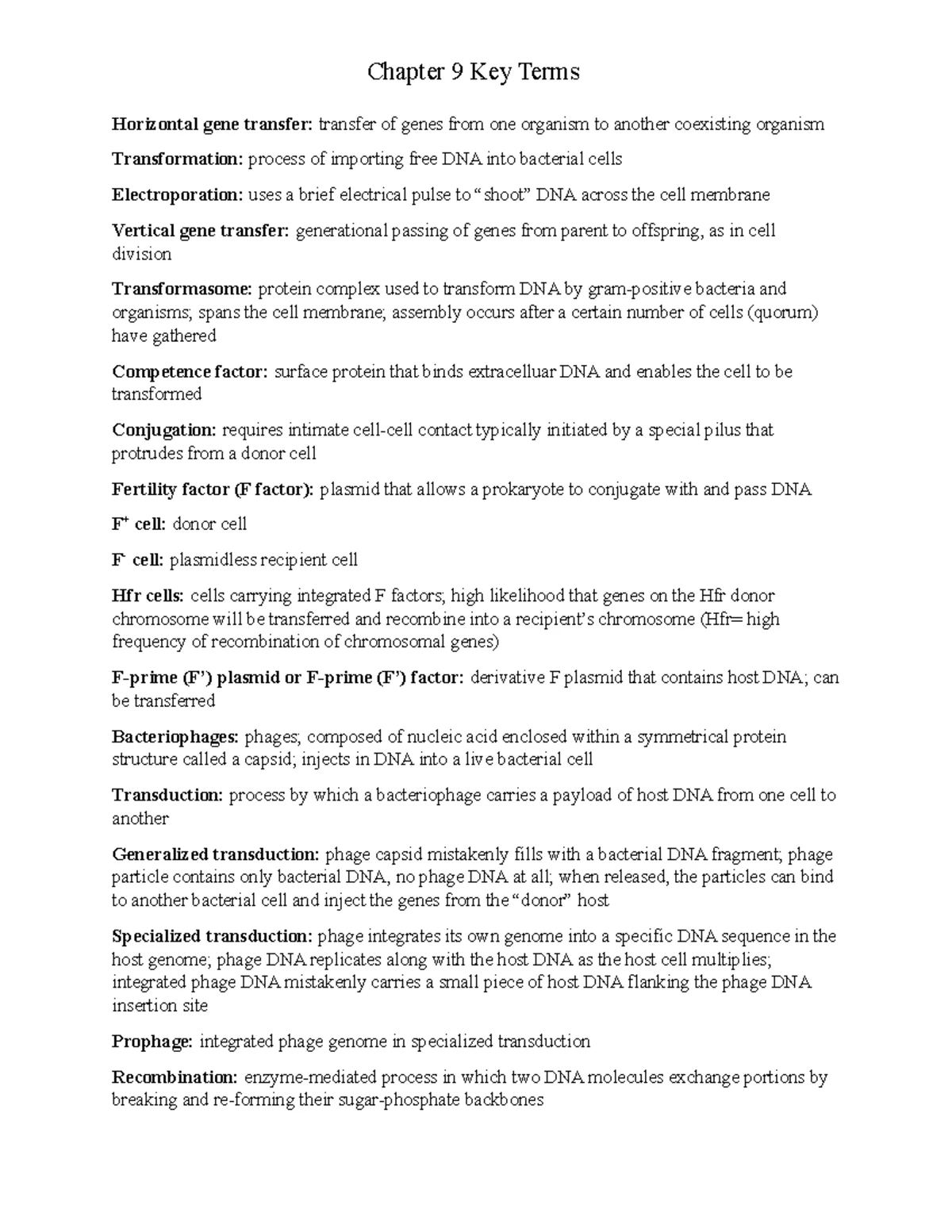 Chapter 13 Key Terms - Chapter 13 Key Terms Sterilization: process by which all living cells ...