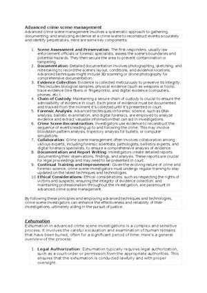 [Solved] what are the roles and responsibilities of a crime scene ...