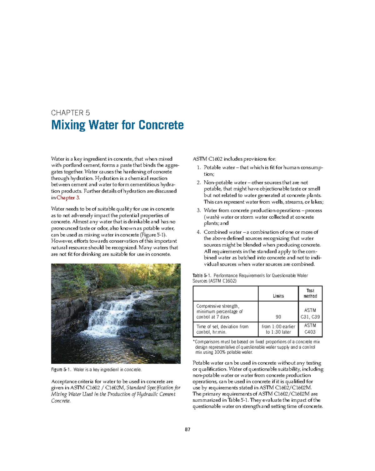Mixing Water for Concrete: Insights from PCA Chapter 5 (EB001) - Studocu