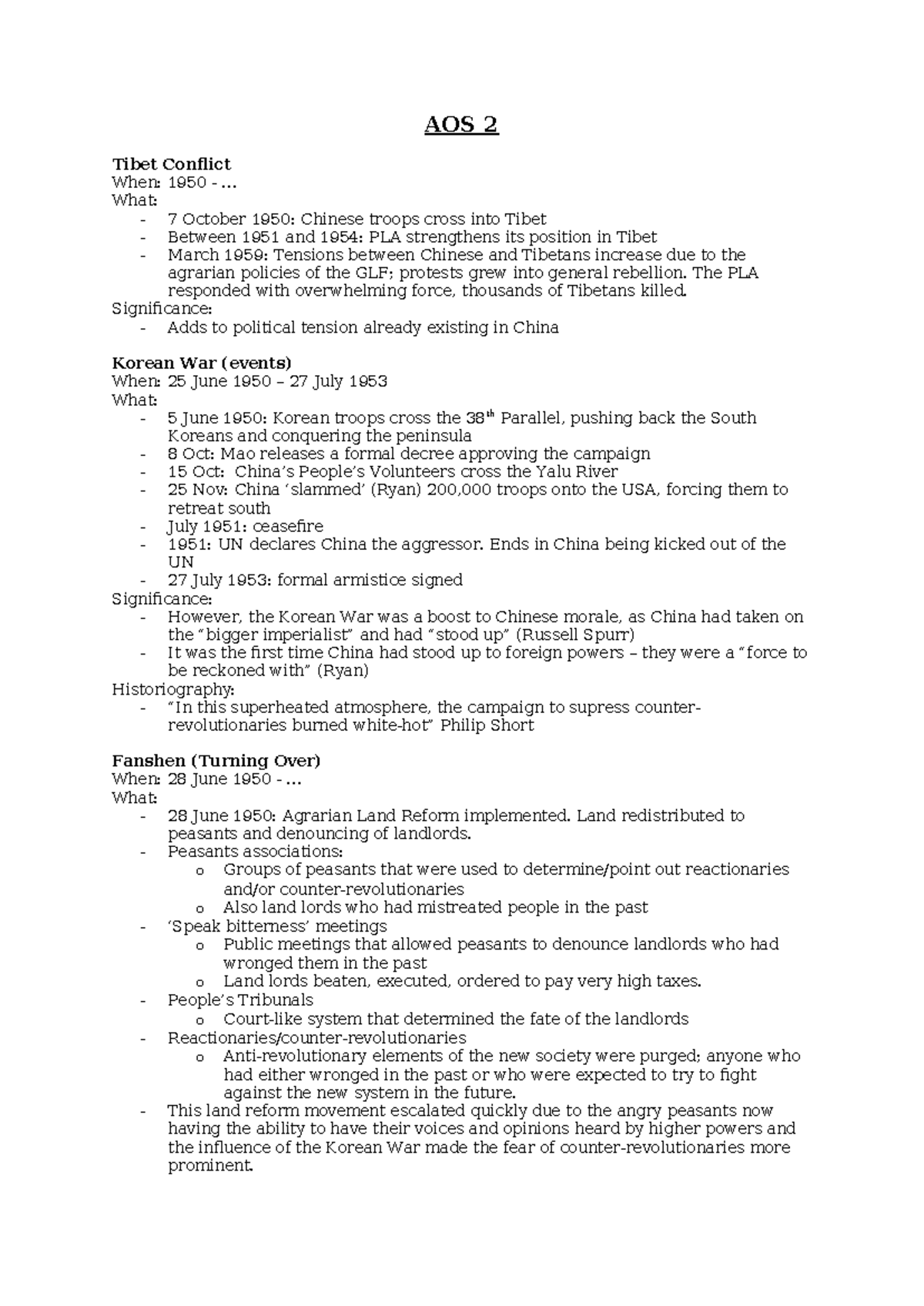 4110 AOS 2 CUE Cards: Key Events in the Chinese Revolution - Studocu