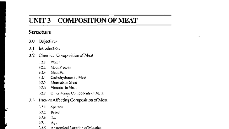 UNIT 3: Composition of Meat - MCAT Study Notes - Studocu