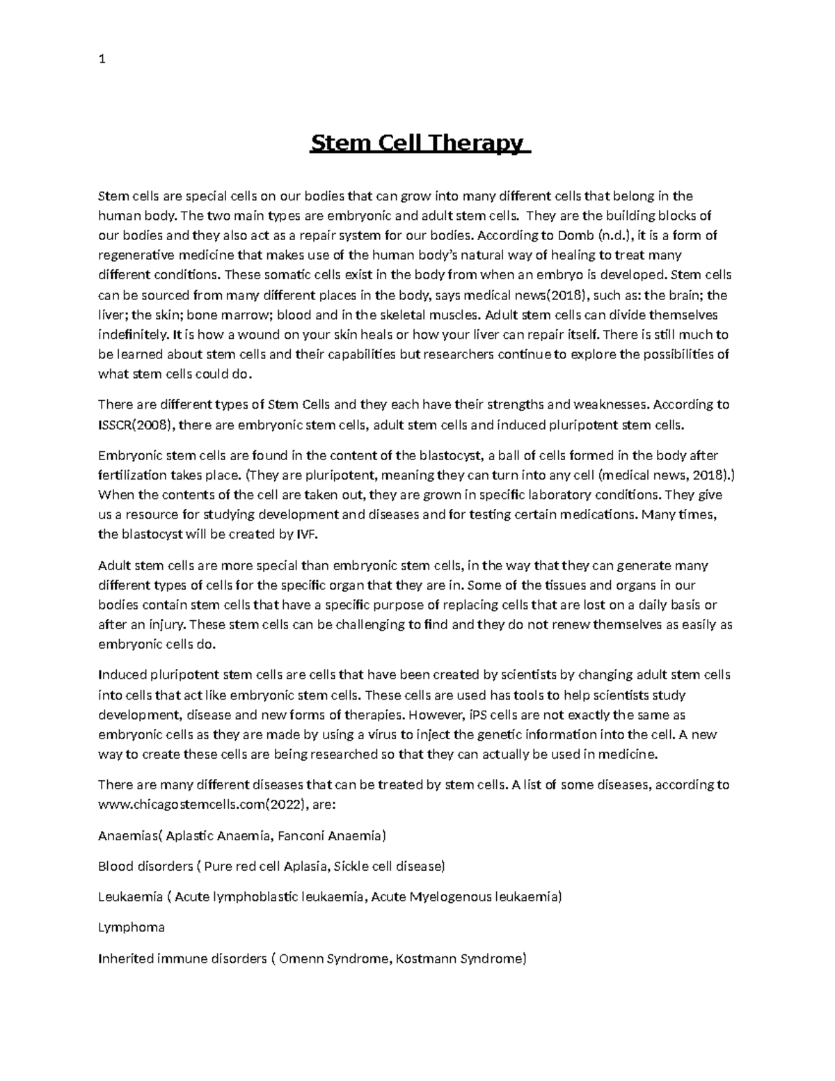 Stem Cell Therapy Overview: Types, Benefits, and Challenges - Studocu