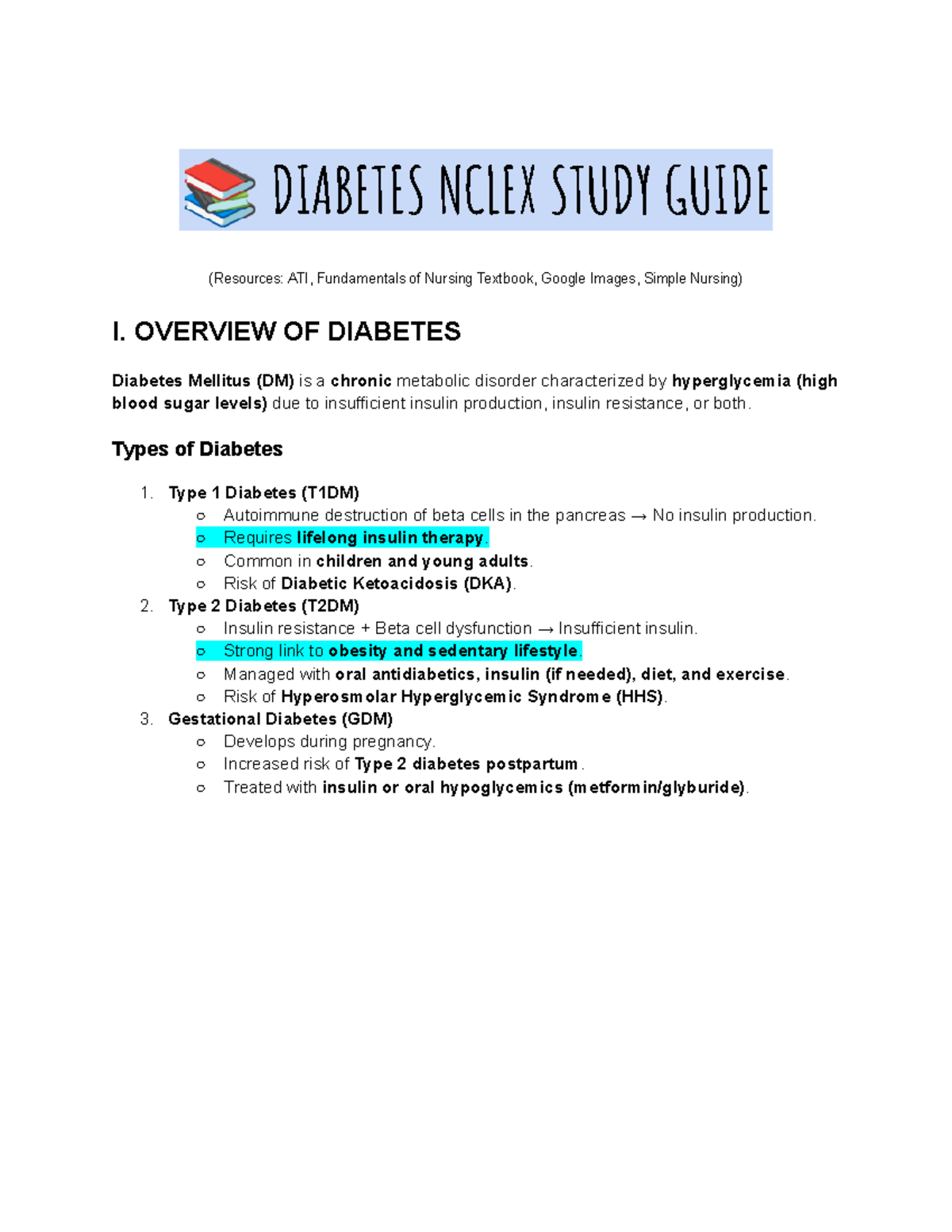%F0%9F%93%9A%20 Diabetes%20 Nclex%20 Study%20 Guide - 📚 DIABETES NCLEX ...
