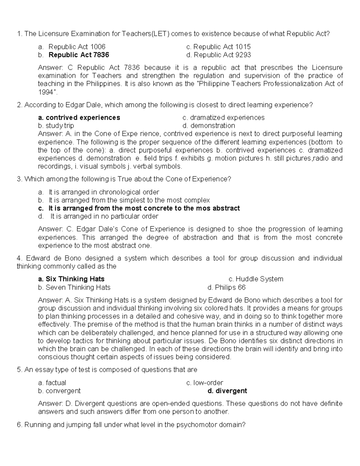 LET Review Questions and Answers: Licensure Examination for Teachers ...
