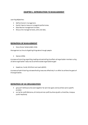 fundamental of management - mgt162 - UiTM - Studocu