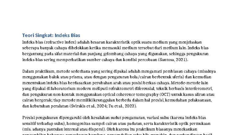 Teori Indeks Bias: Pengukuran dan Metode Praktikum - APA7 - Studocu