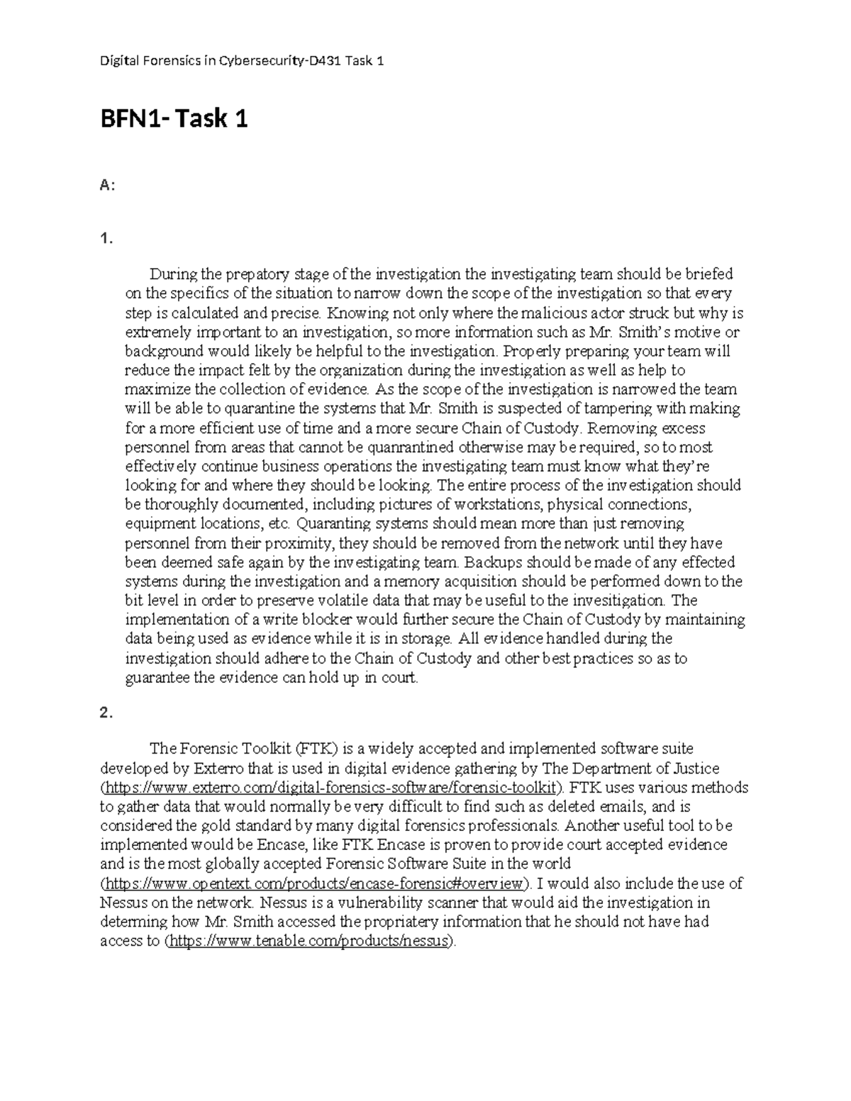 D431 TASK 1 - Completed D431 Task 1 passed. - Digital Forensics in ...