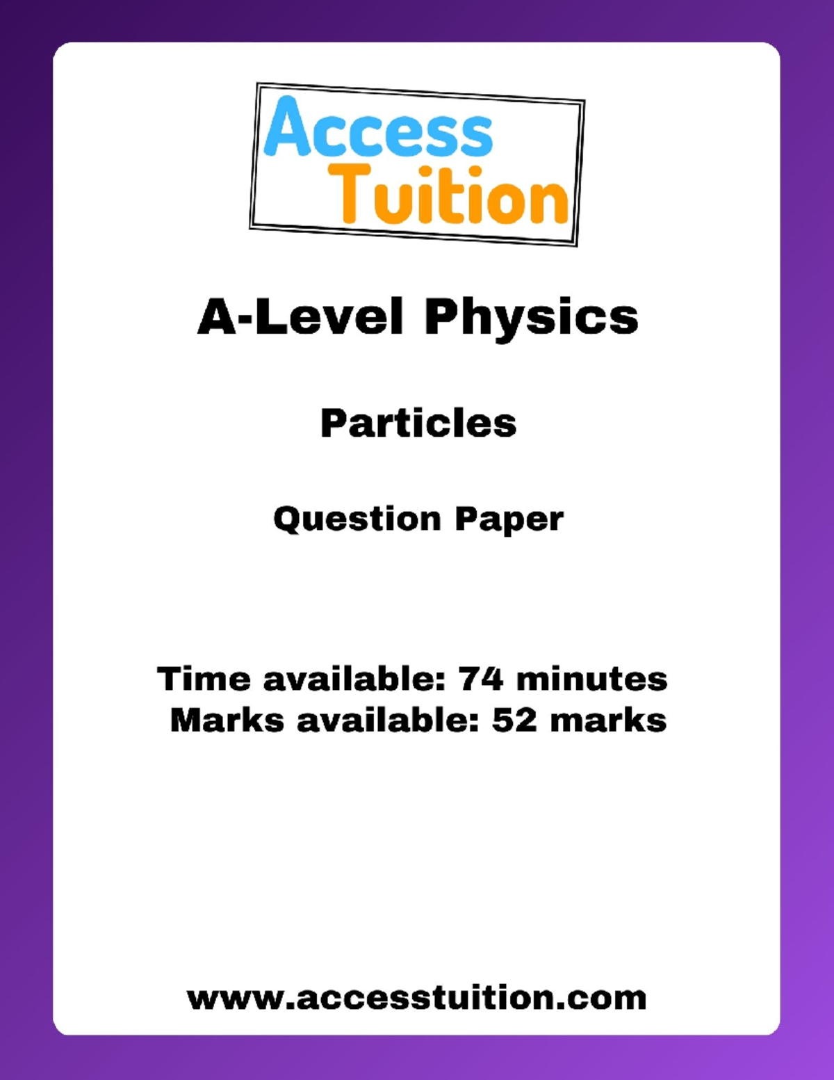 Particles-QP - Particle Physics practice questions - Particles Question Paper Name: - Studocu