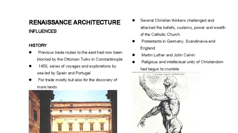 Renaissance Architecture: Influences and Key Developments - Studocu