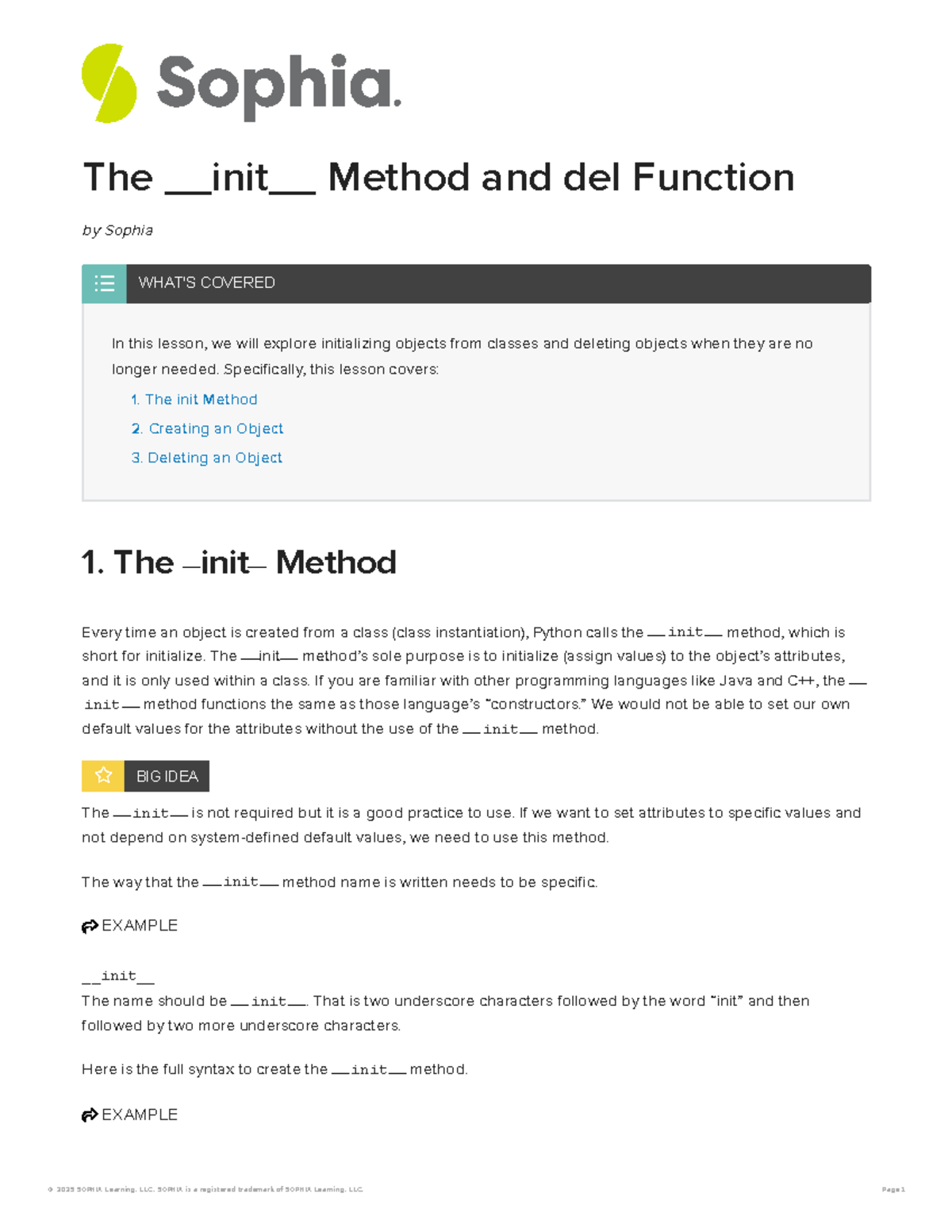 Challenge 3.1 Class Basics- 1.2 The init Method & del Function - The init Method and del ...