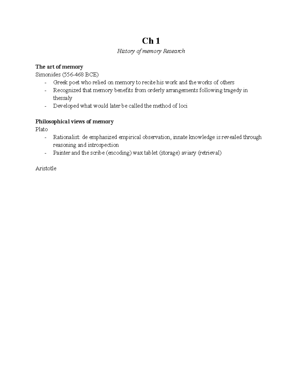 Cognitive Psychology: Memory Systems & Learning Theories (Ch 1-3) - Studocu