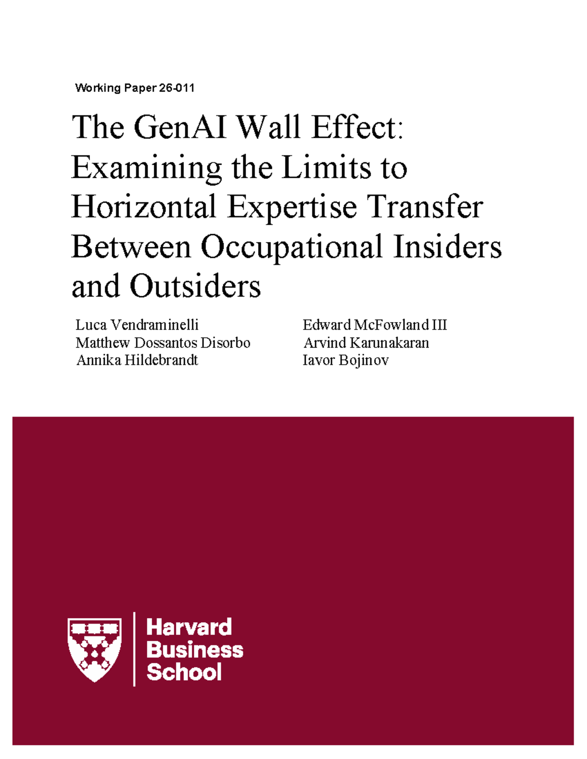GenAI Wall Effect: Limits of Expertise Transfer in Occupations - Studocu