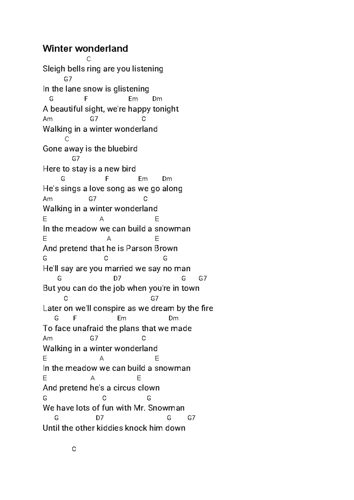Winter Wonderland Lyrics Analysis - jjjj - Studeersnel