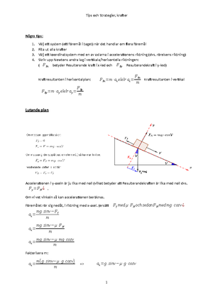 Fysik 1 - uppgifter och övningar - FY 1: F01 Rörelse och Newton’s lagar - Hastighet Centralt ...