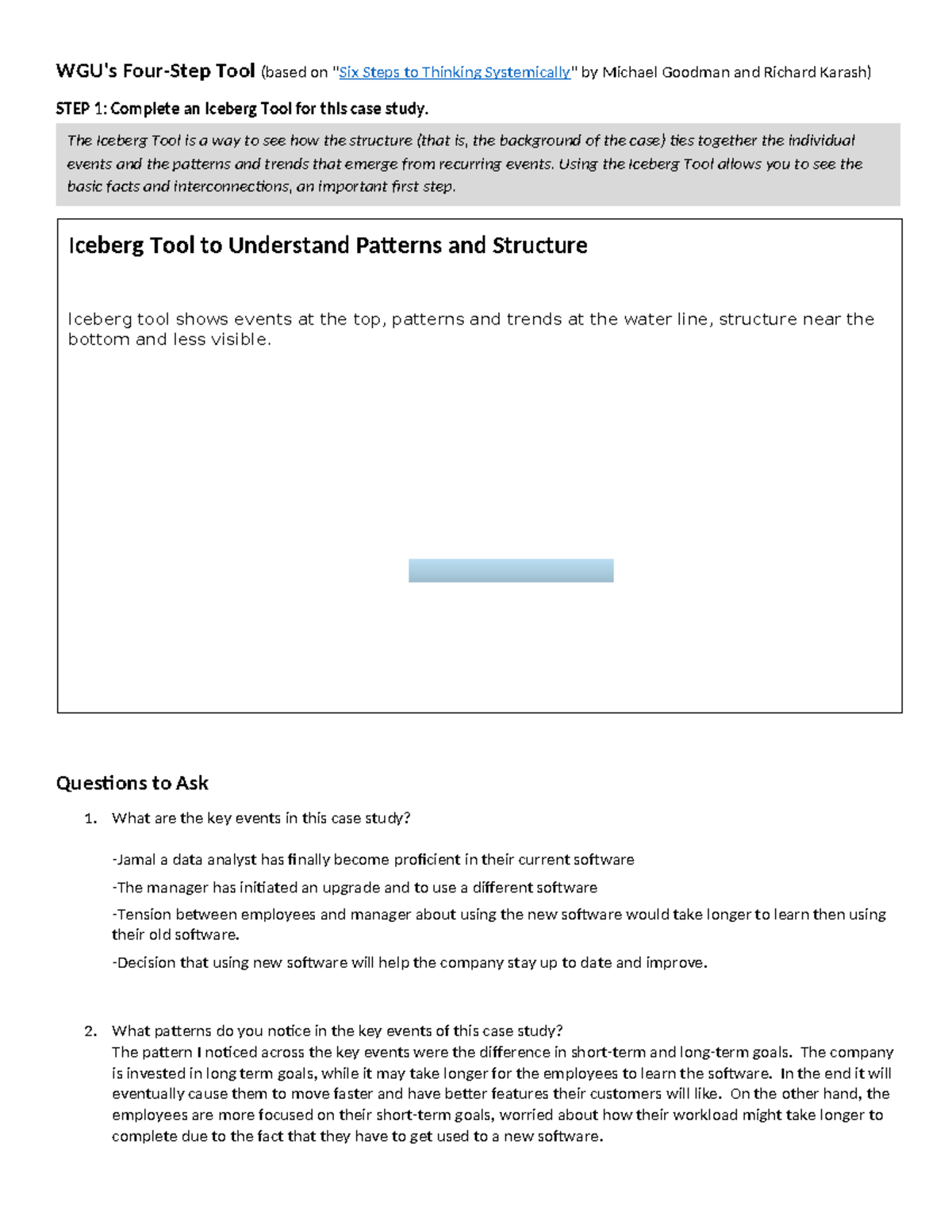 Task 3: Applying Systems Thinking with the Iceberg Tool and Solutions ...