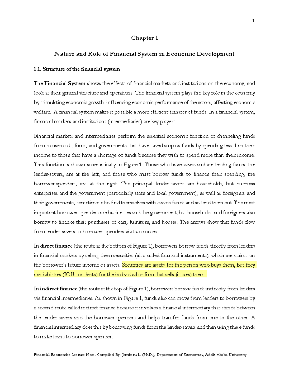 Chapter 1 - Nature and Role of Financial System in Economic Development ...