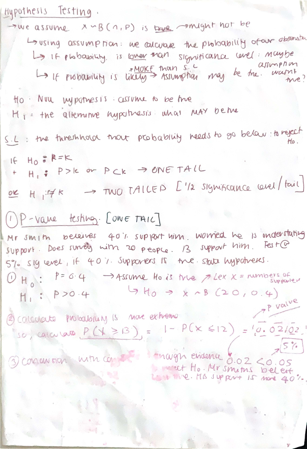 Hypothesis Testing: Analyzing Significance Levels and Evidence - Studocu