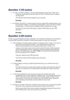 TM111 TMA02 coursework - Question 1 a. When the pupil entered their data, the first thing that ...