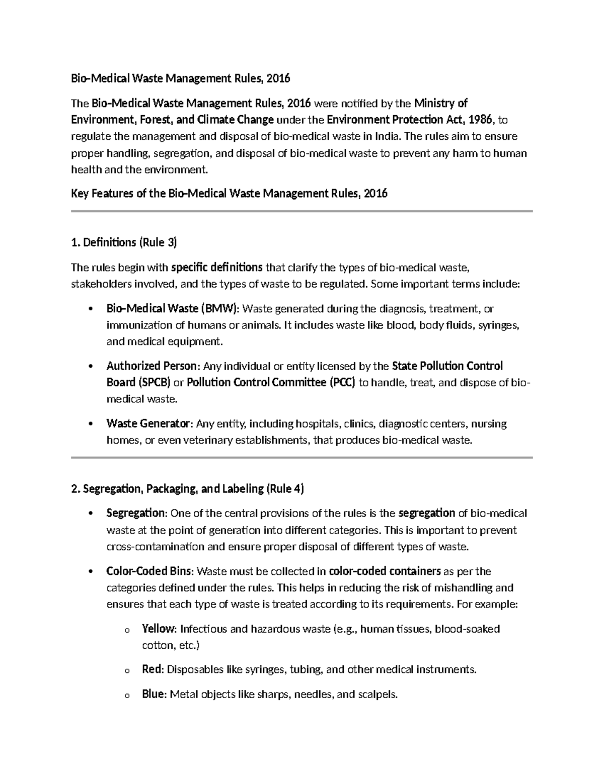 Waste Management Rules, 2016: Key Features and Guidelines - Studocu