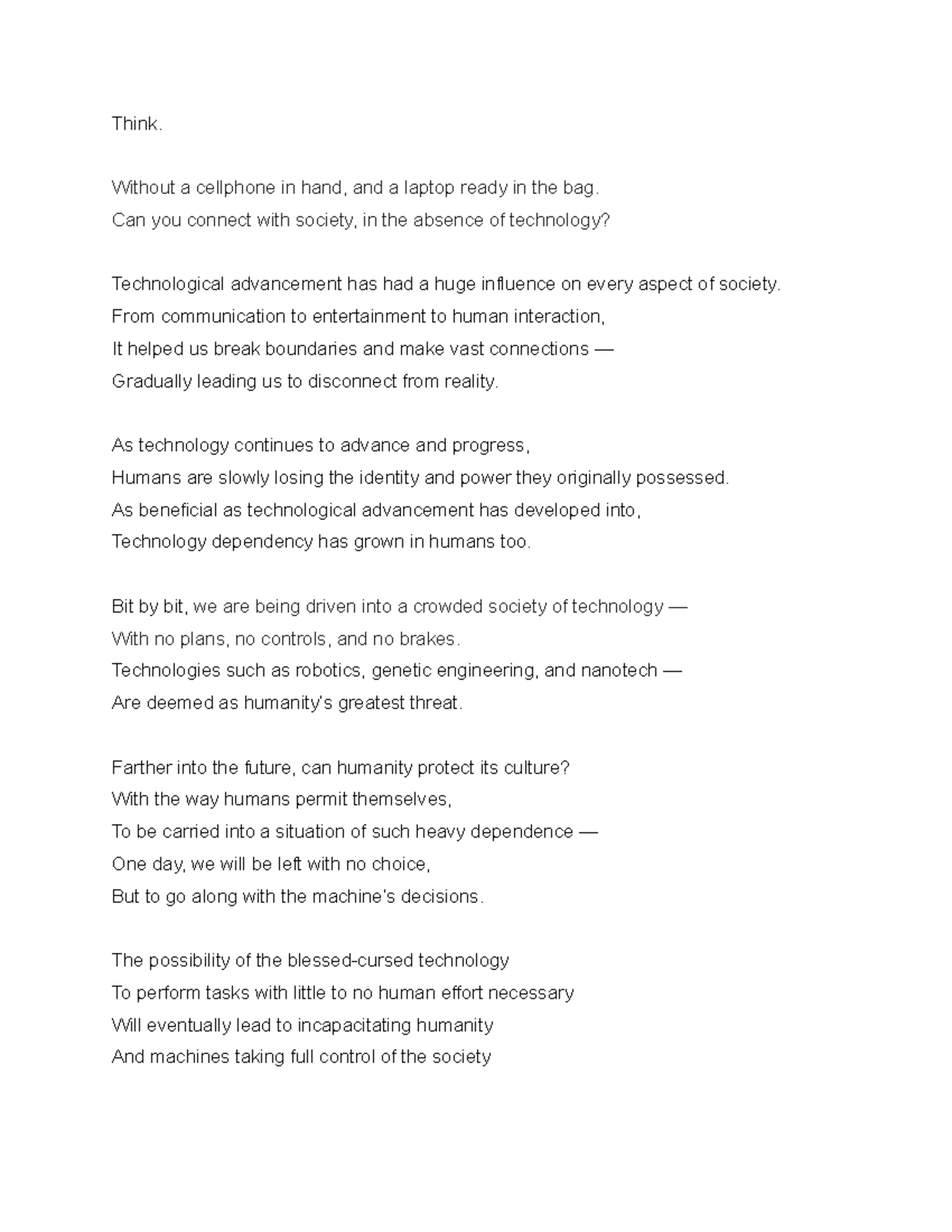 Blessed-Cursed - THIS IS A SPOKEN POETRY ABOUT TECHNOLOGY AND ITS ...
