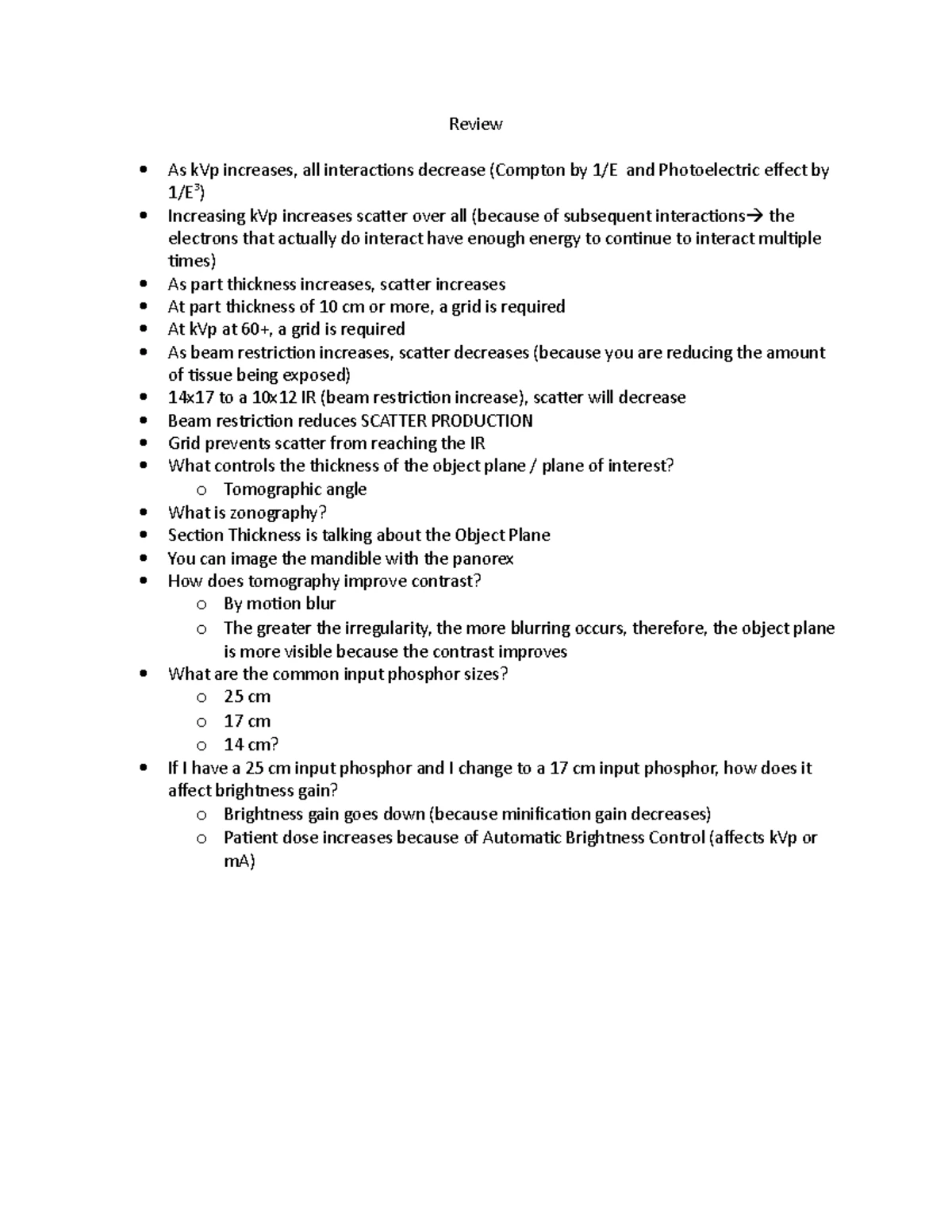 ARRT Definitions - RADIOGRAPHY EXAMINATION CONTENT SPECIFICATIONS ARRT ...