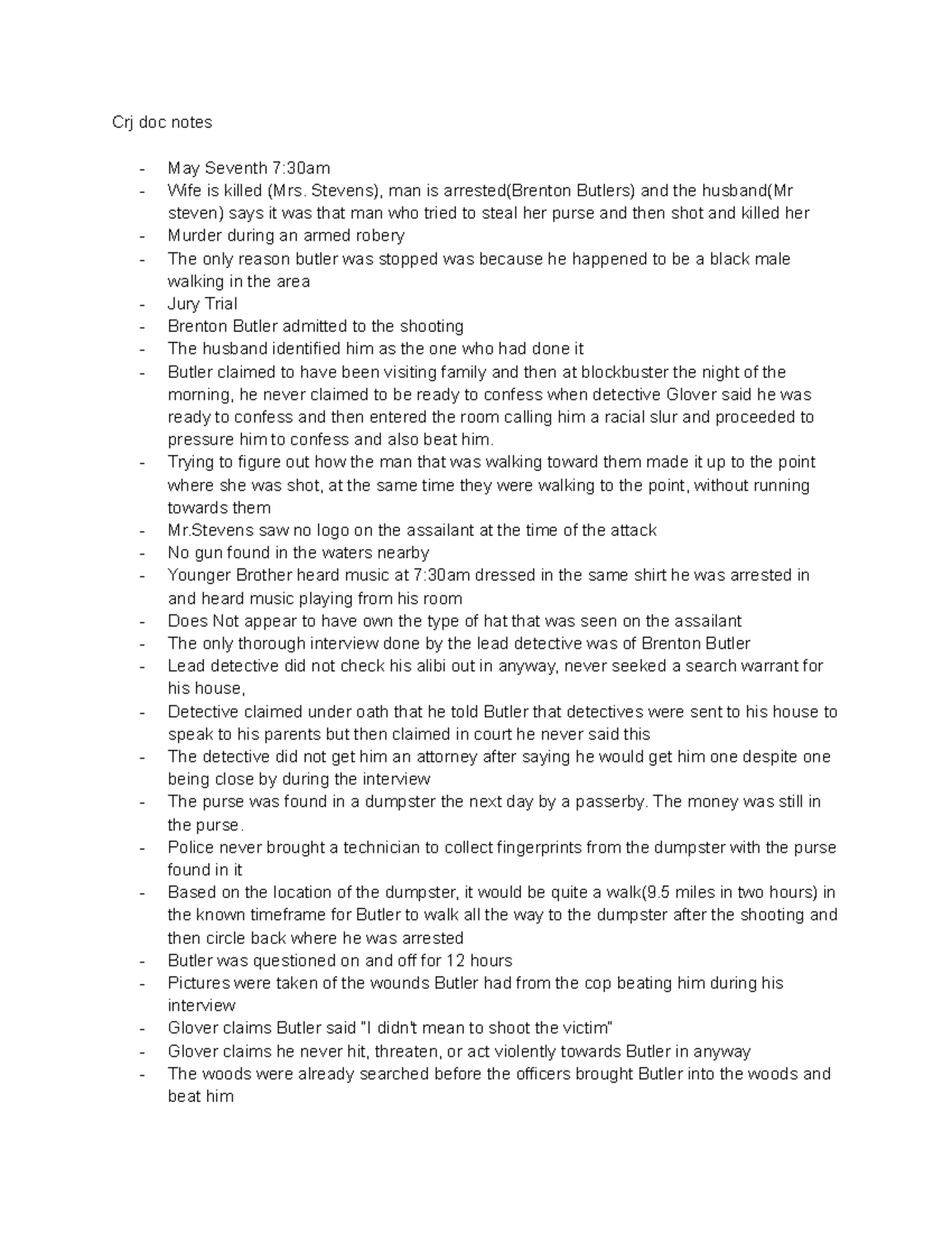 Murder on a Sunday Morning CRJ101 Case Analysis Notes - Studocu