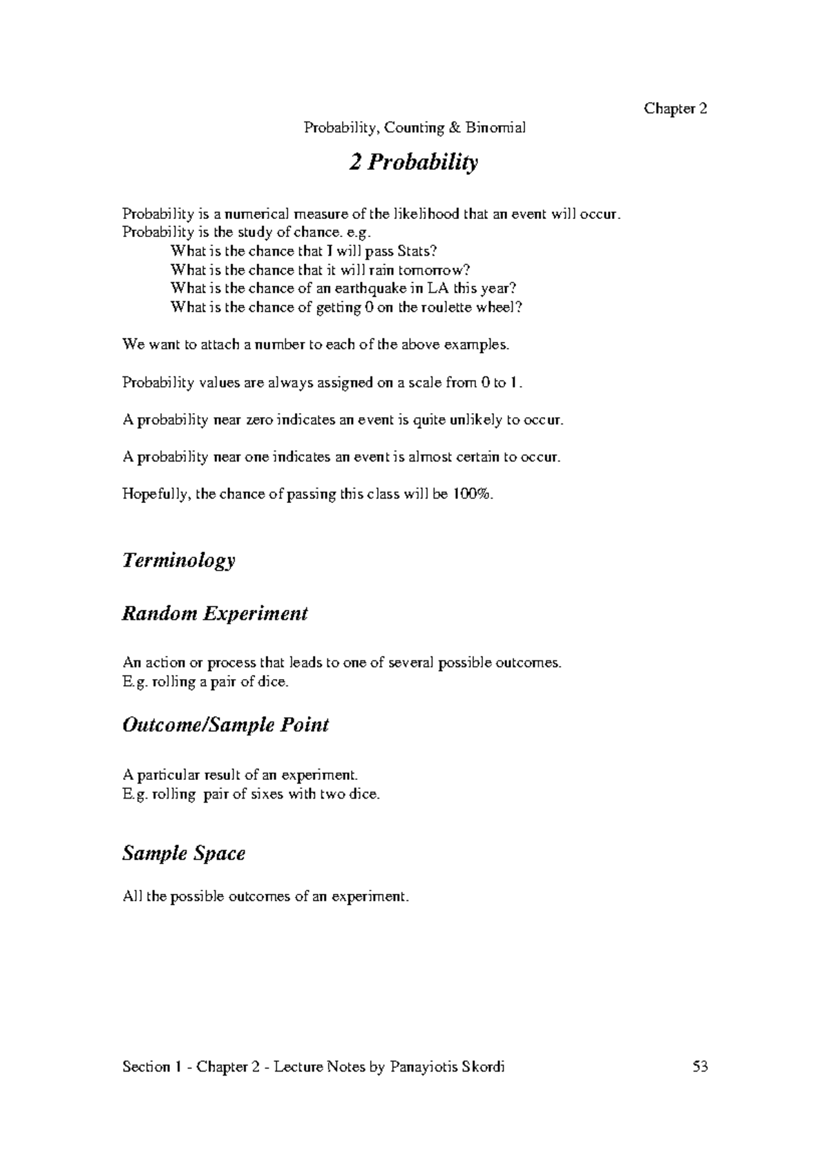 Chapt 1: Introduction to Probability - Key Concepts & Definitions - Studocu