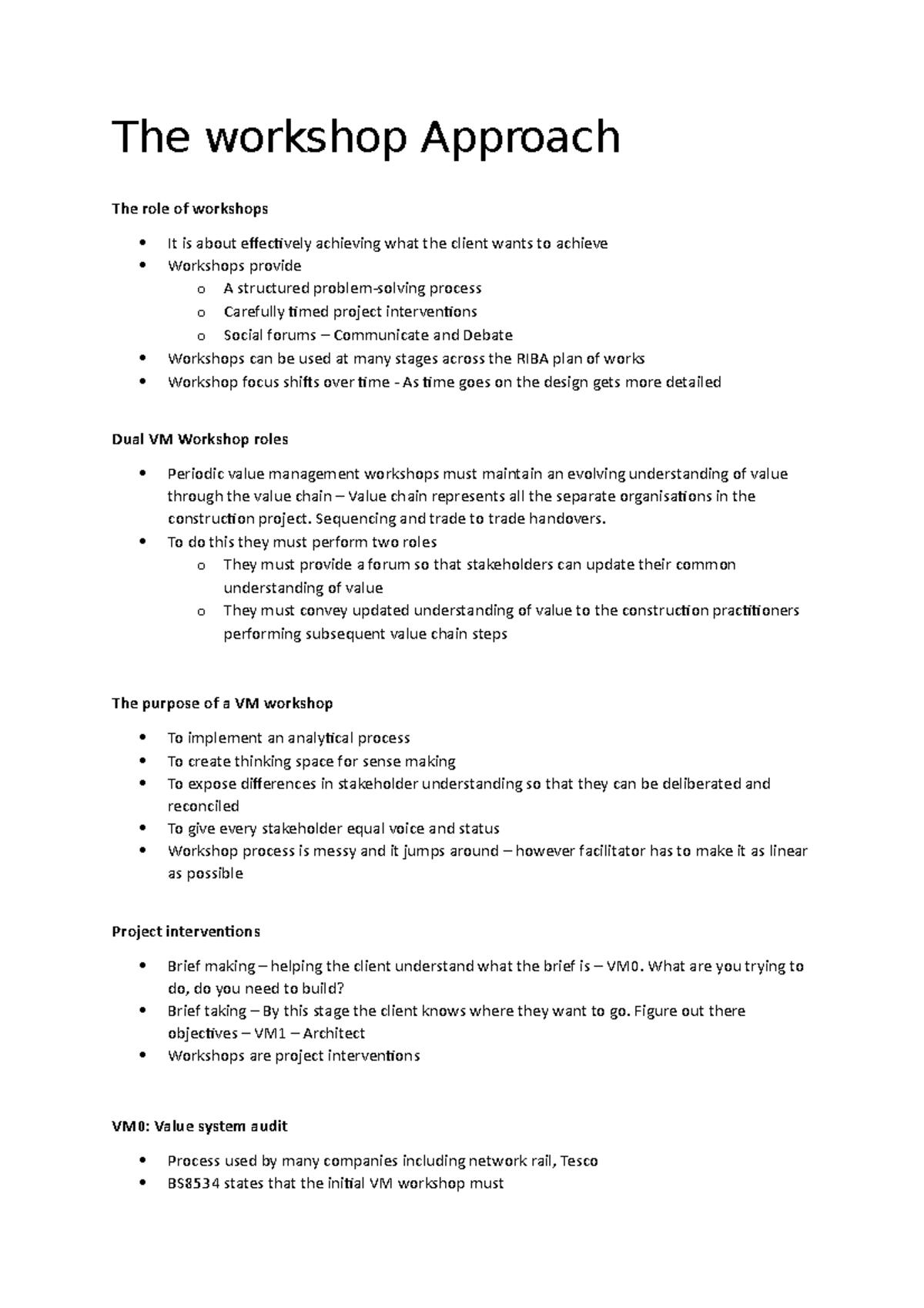 Unit 7 - Understanding the Workshop Approach in Project Management ...