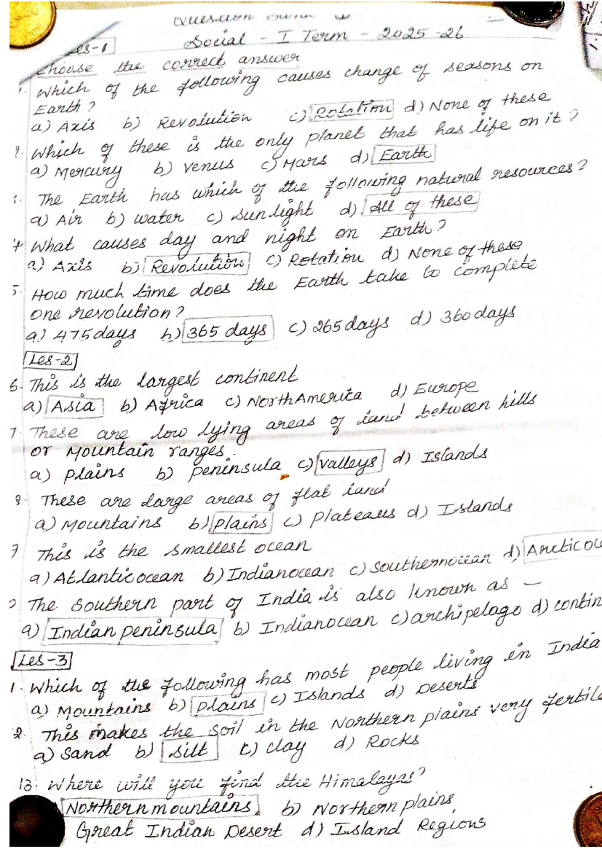 PIGNI Term 1 2025-26: Social Studies Quiz Questions and Answers - Studocu