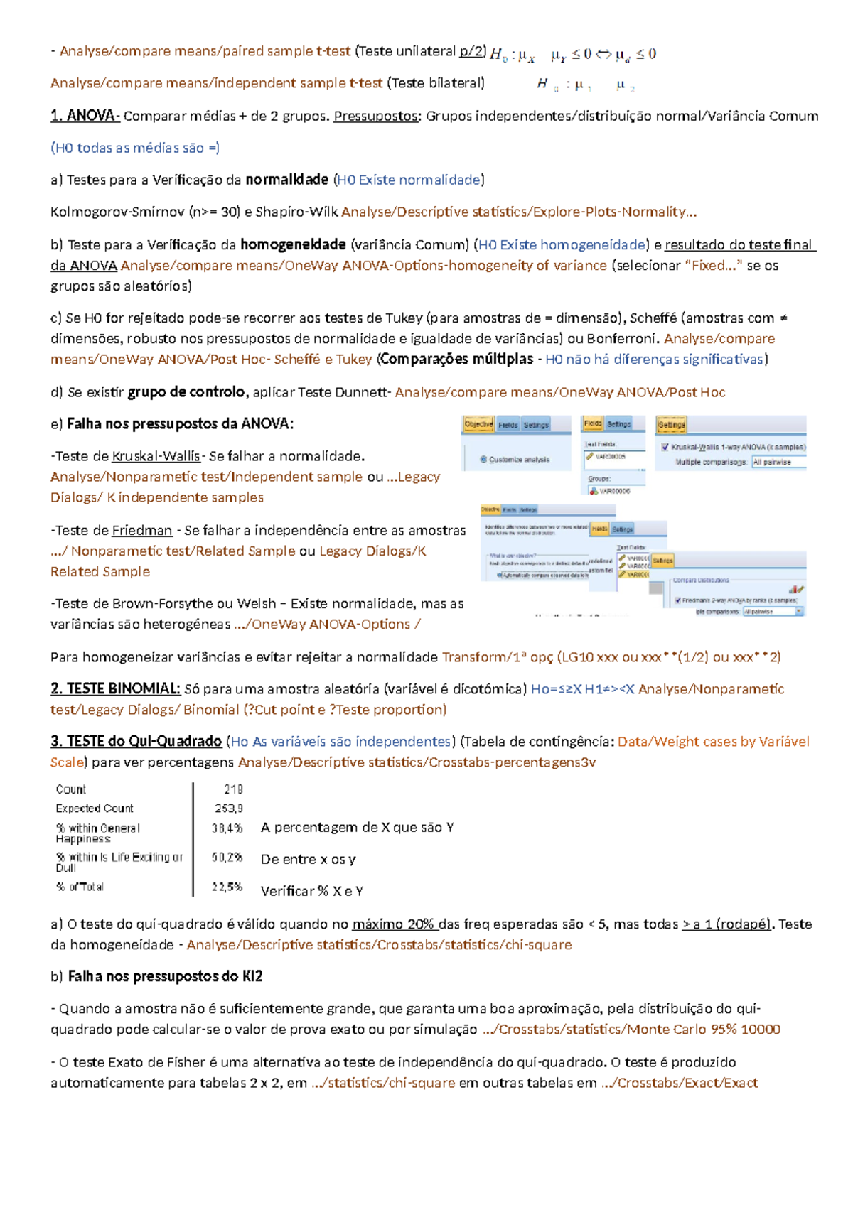 Folha de Apoio: Teste Unilateral e Bilateral - Estatística 1º Teste ...
