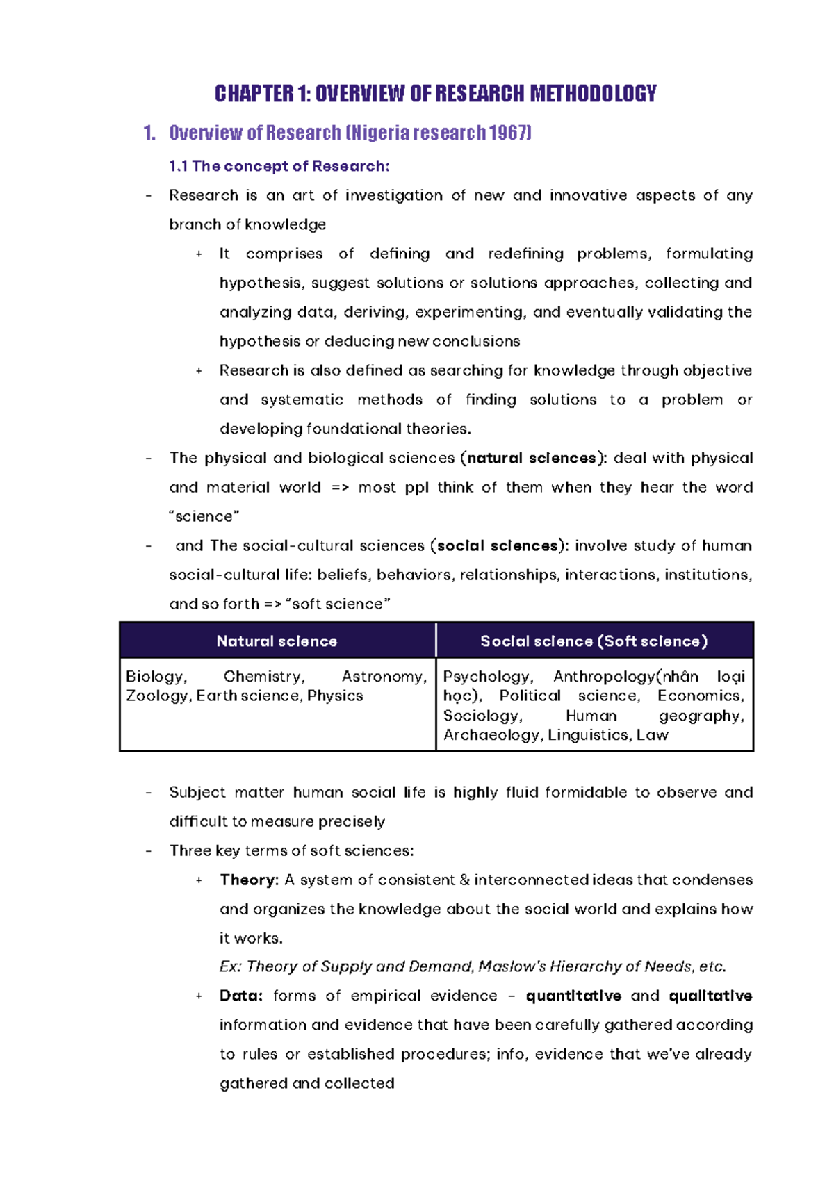 CHAPTER 1: OVERVIEW OF RESEARCH METHODOLOGY (Nghiencuu Note) - Studocu