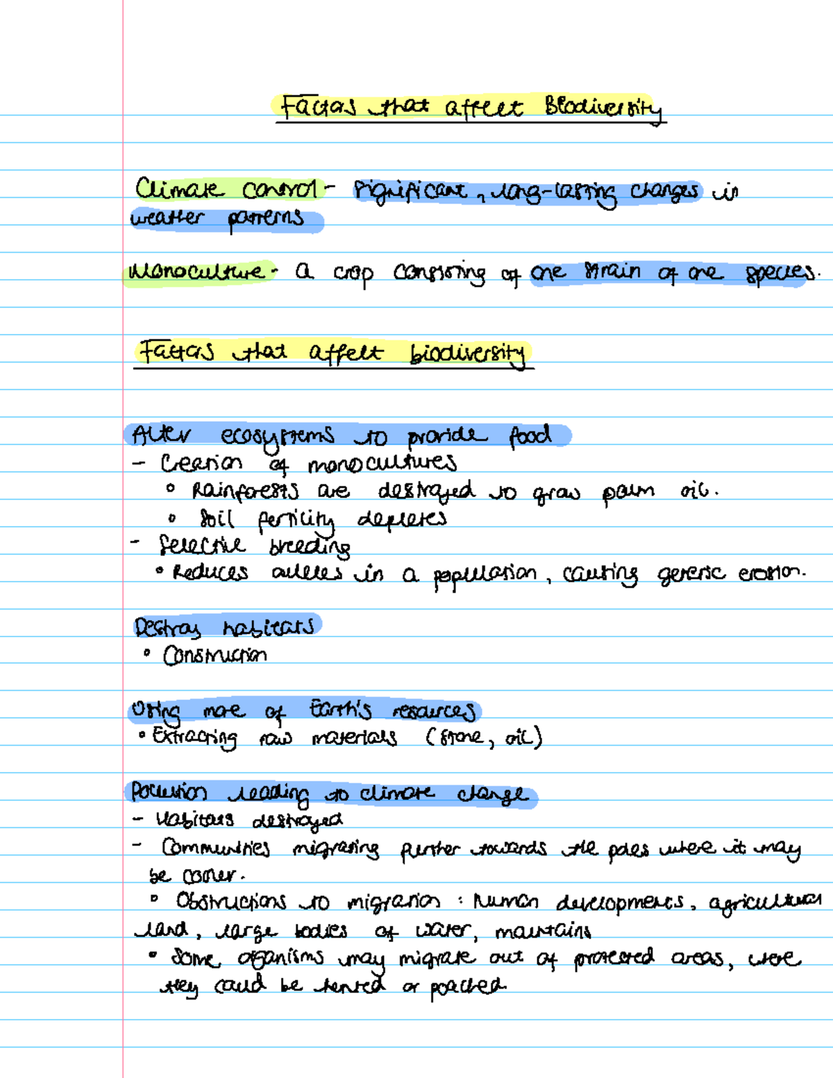 Factors that Affect Biodiversity: Climate Change and Human Impact - Studocu