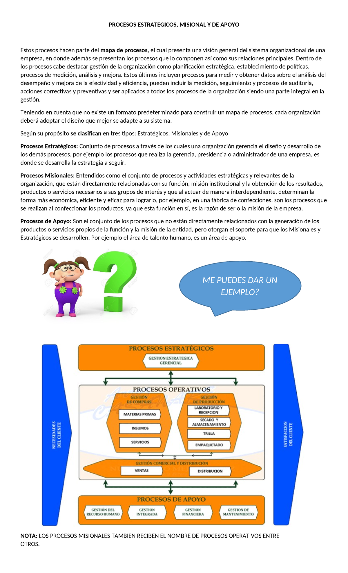 Exposición sobre Procesos Estratégicos, Misionales y de Apoyo - Studocu