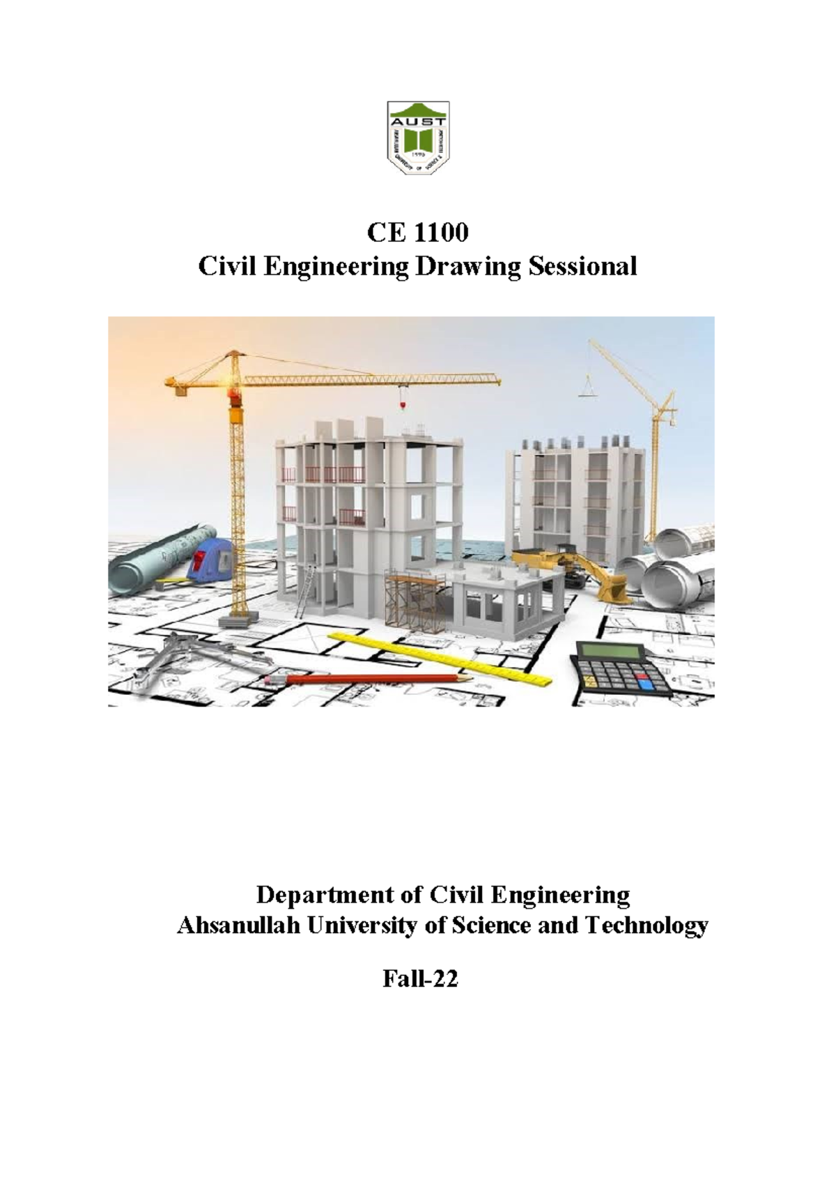 CE 1100 Civil Engineering Drawing Sessional Course Brief and Overview ...