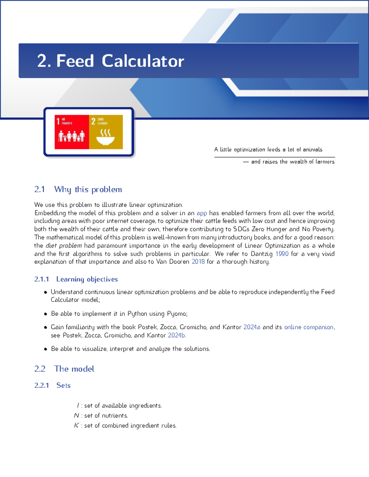 Exercise 1 - Feed Calculator: Linear Optimization for Farmers - Studeersnel