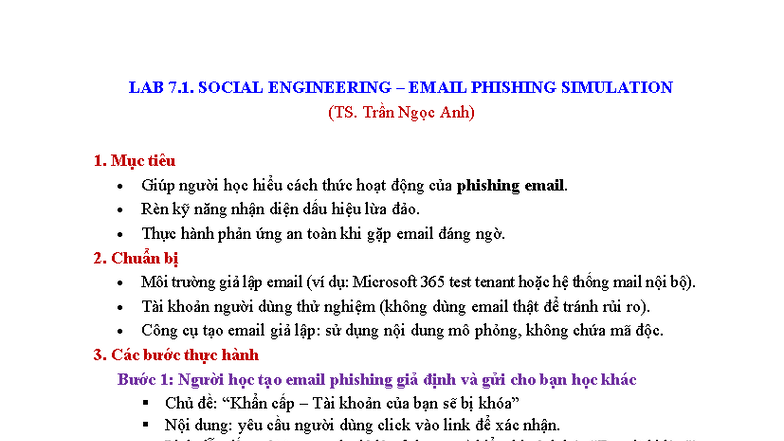 LAB 7.1. Email Phishing Simulation: Understanding Social Engineering ...