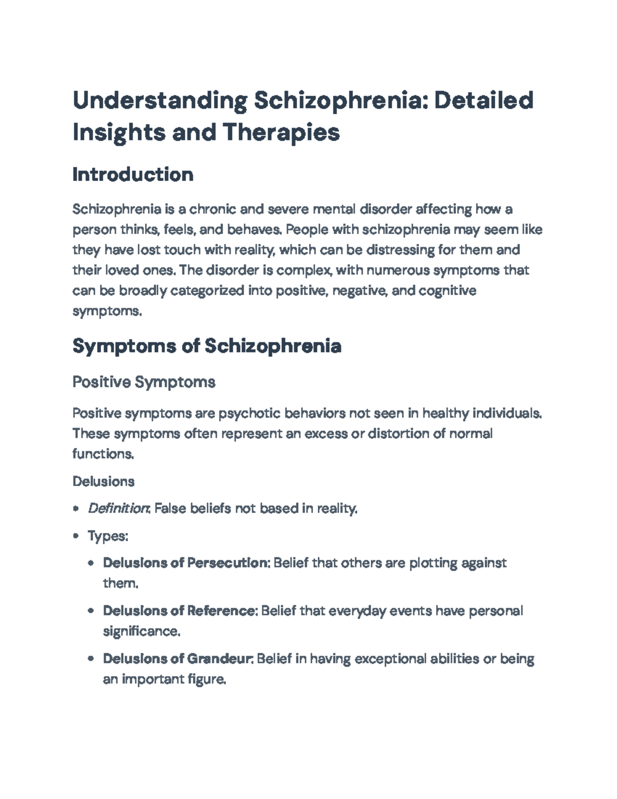 Understanding Schizophrenia: Symptoms, Causes, and Therapies Overview ...