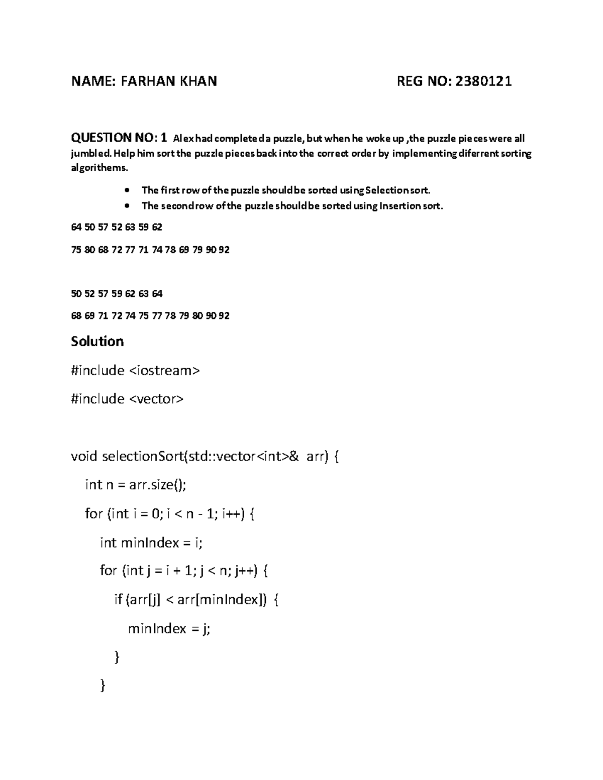 2380121 DSA Final Exam: Sorting Algorithms & Queue Average Calculation - Studocu
