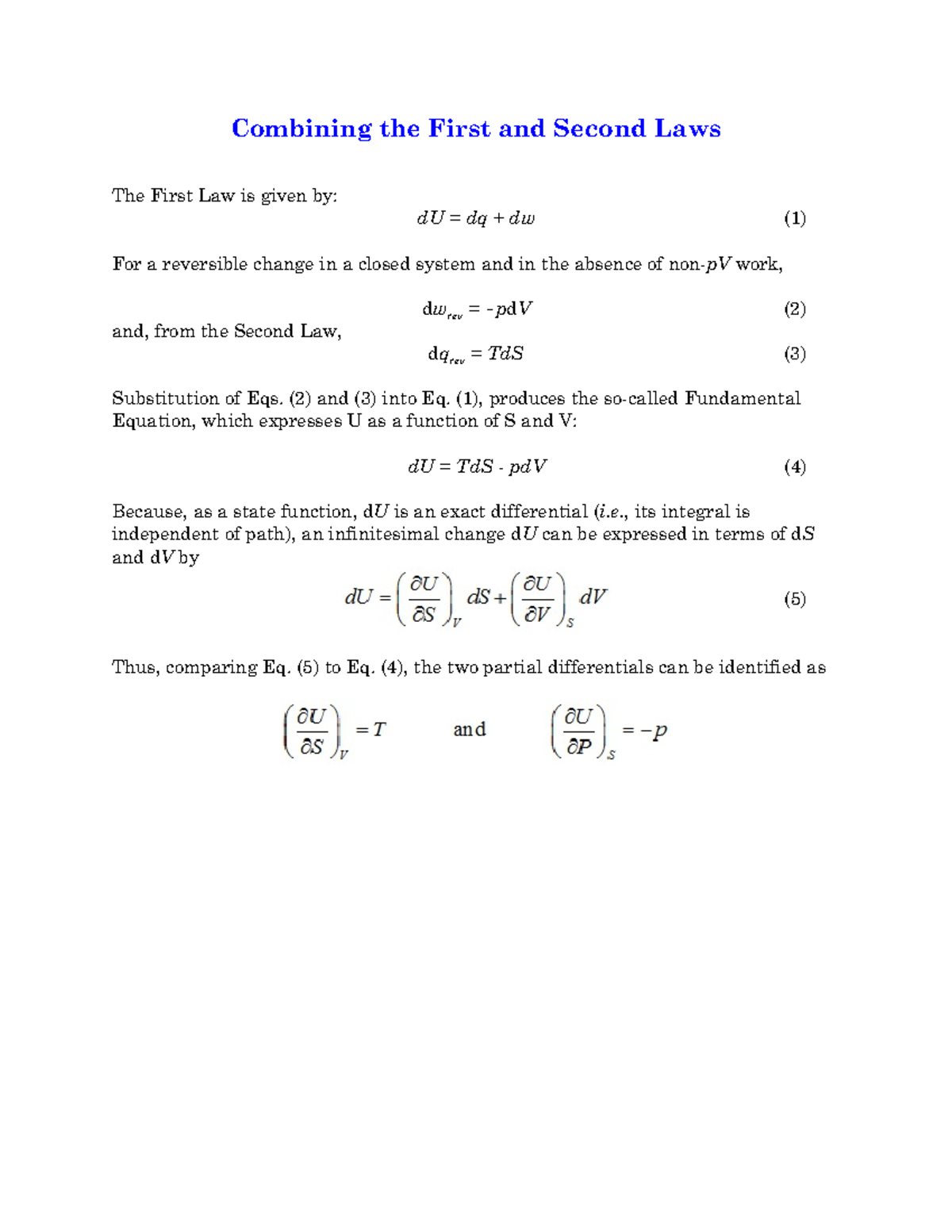 Thermodynamics: Combining First & Second Laws - Notes Chapter 03 Part 3 ...
