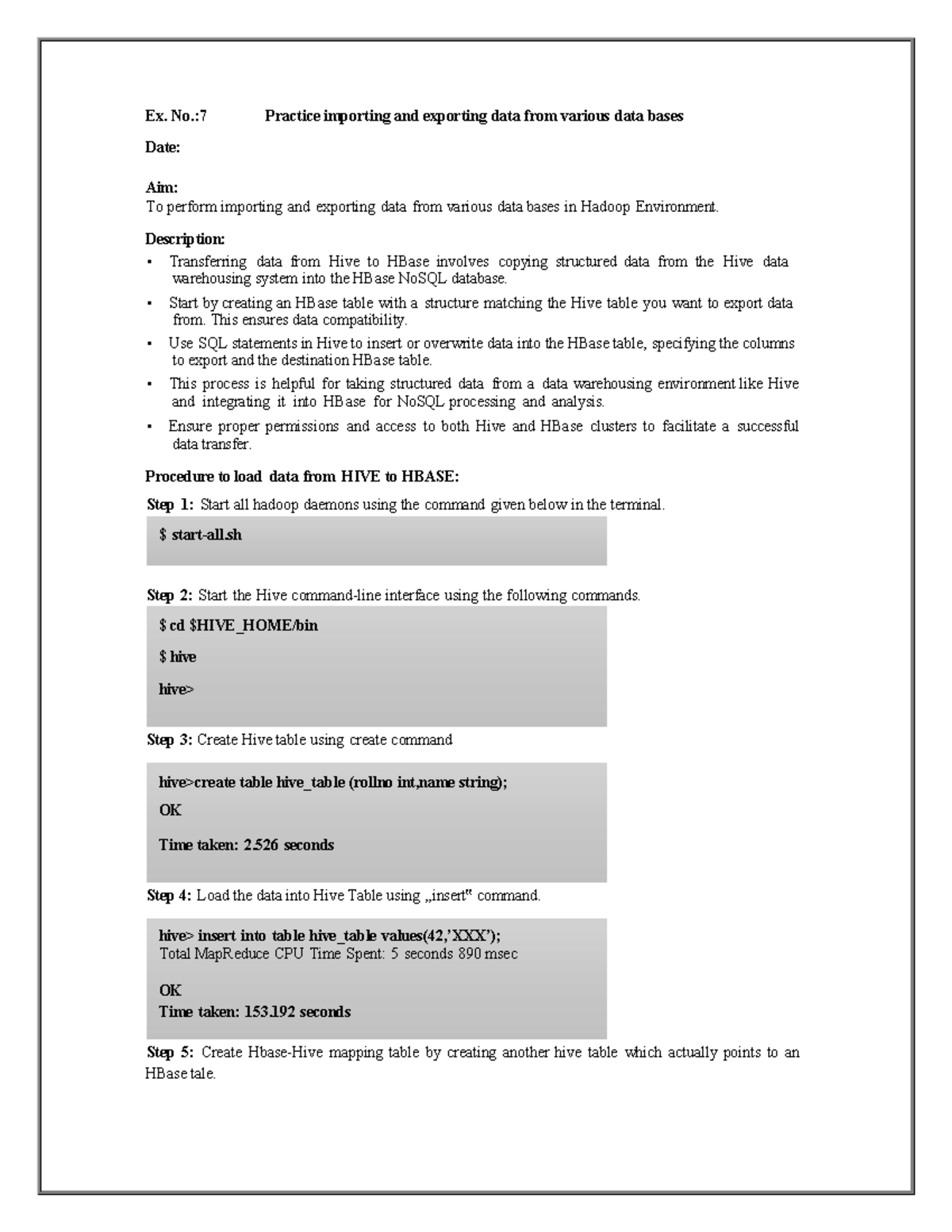 BIG DATA Lab Manual: Ex. No. 7 - Importing/Exporting Data in Hadoop ...