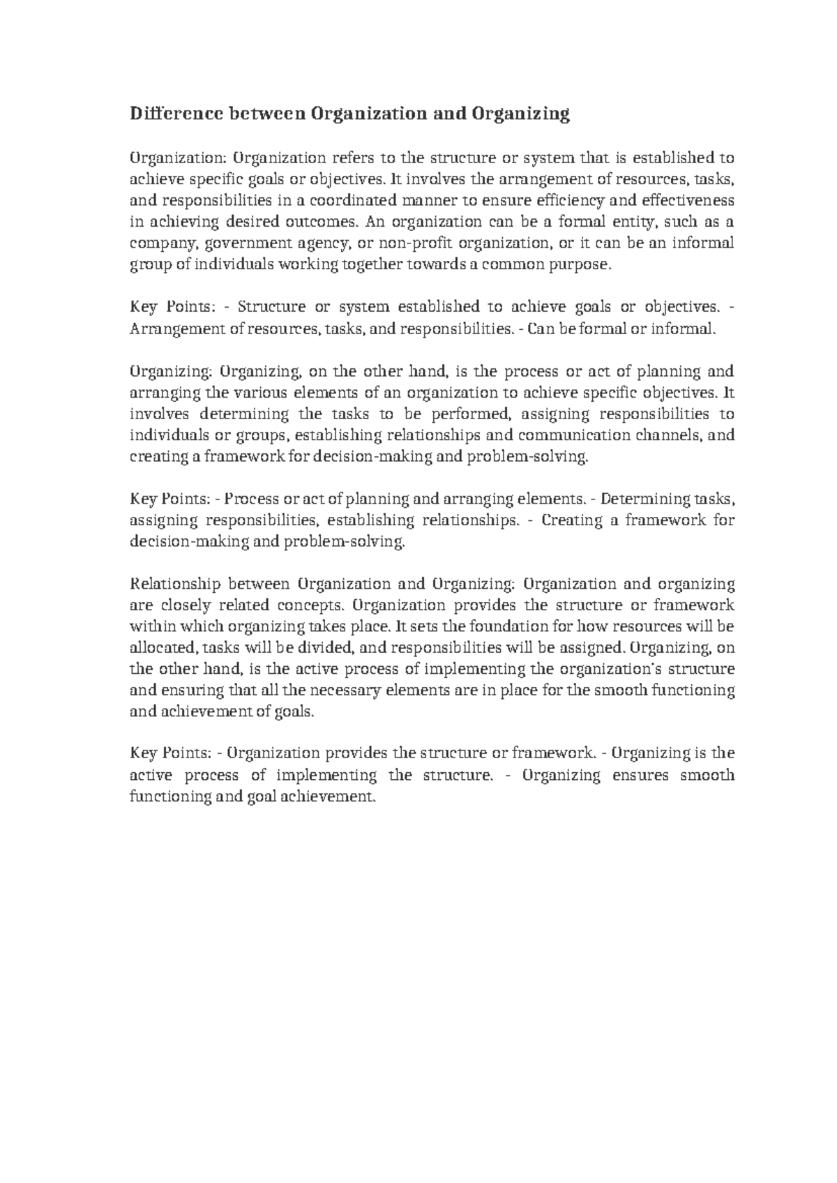 Diff between organizing and organization - Difference between ...