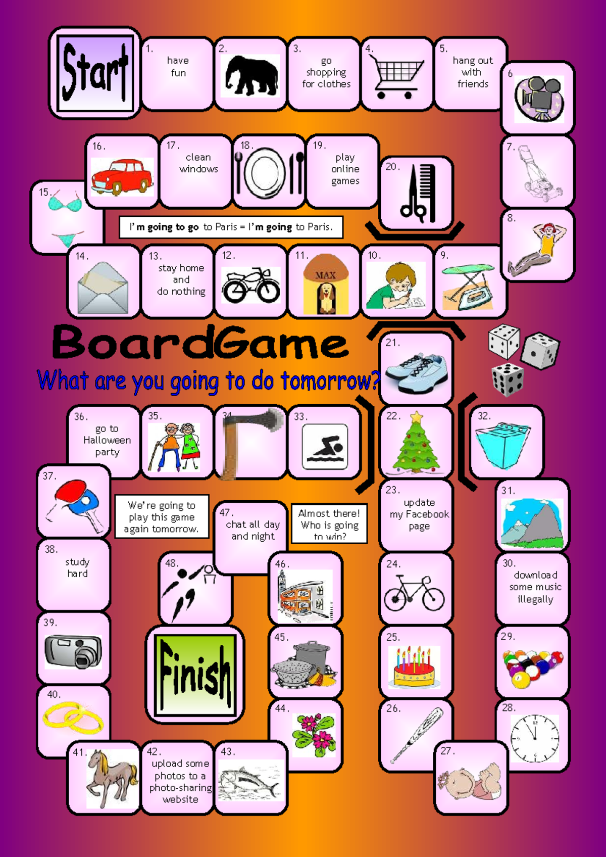 ENG 1259: Fun Activities and Games for Tomorrow's Board Game - Studocu