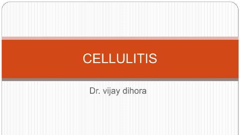 CELLULITIS Overview and Management Guidelines - Studocu