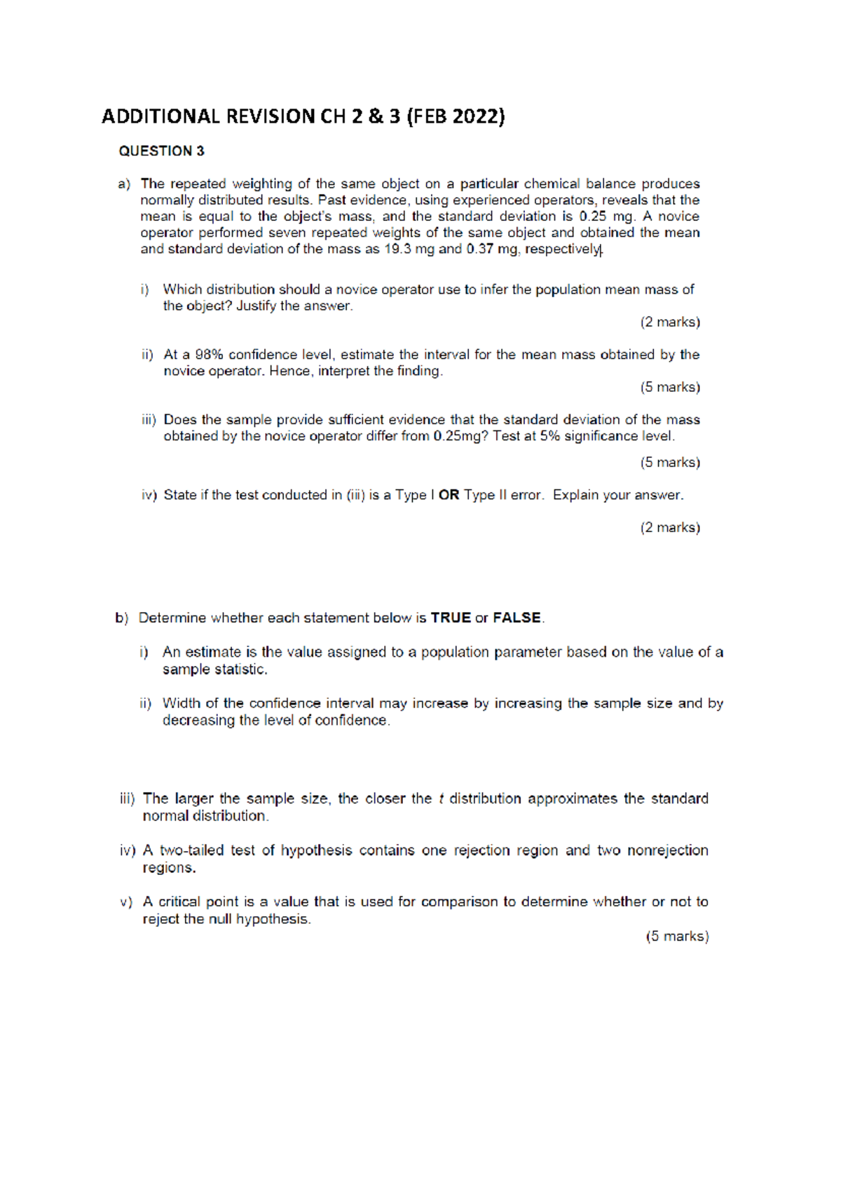 Additional Revision CH 2 & 3 - Statistical Analysis & Inference - Studocu
