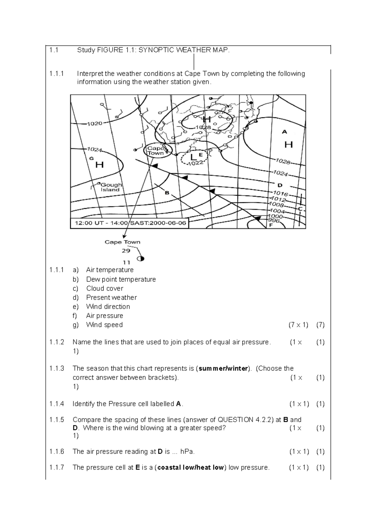 Grade 10 Synoptic Weather Map Activity Guide & Questions - Studocu