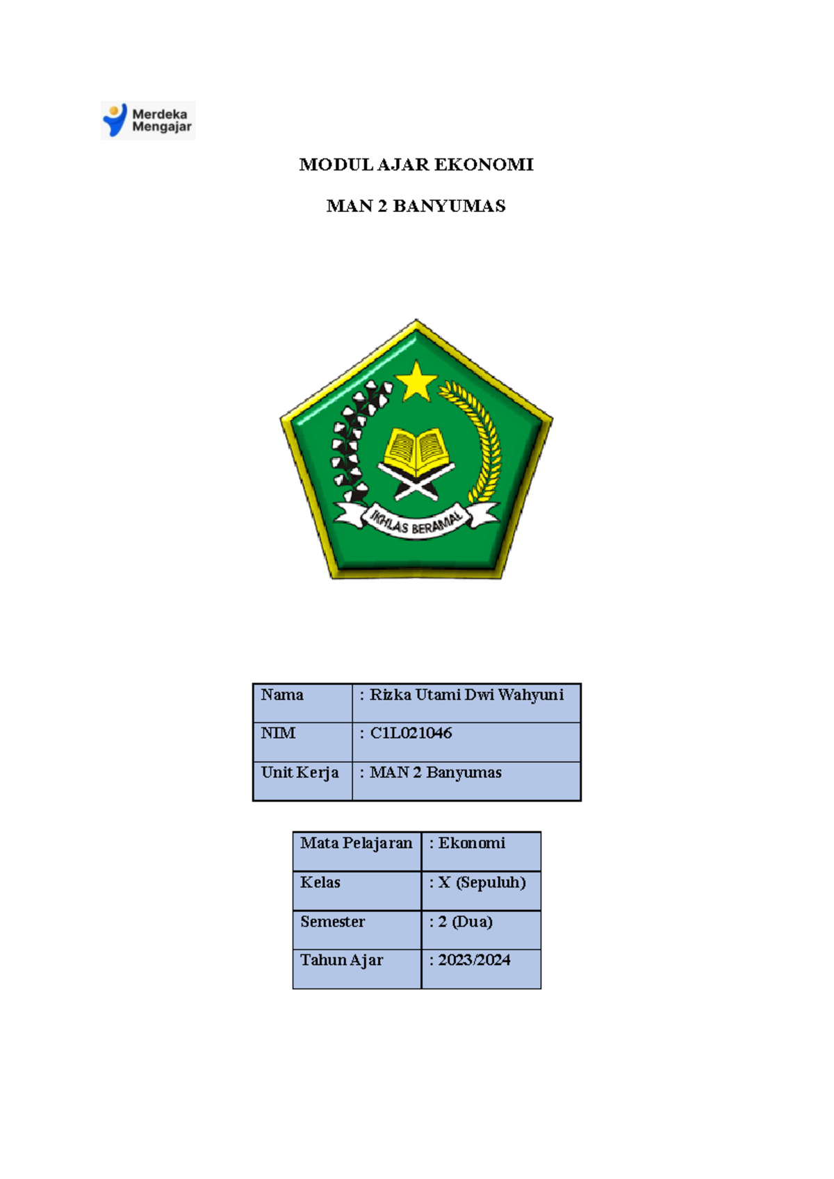 Modul Ajar Ekonomi Kelas X: Lembaga Keuangan dan Sistem Pembayaran - Studocu