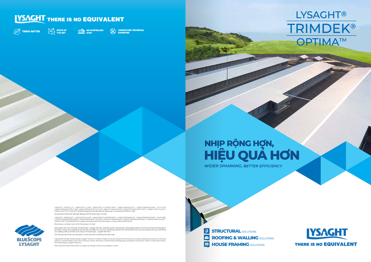 Lysaght Trimdek Optima Brochure: WIDER SPANNING, BETTER EFFICIENCY ...