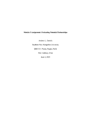 QSO 321 Module 6 Assignment - 6-3 Assignment: Increasing Value to ...