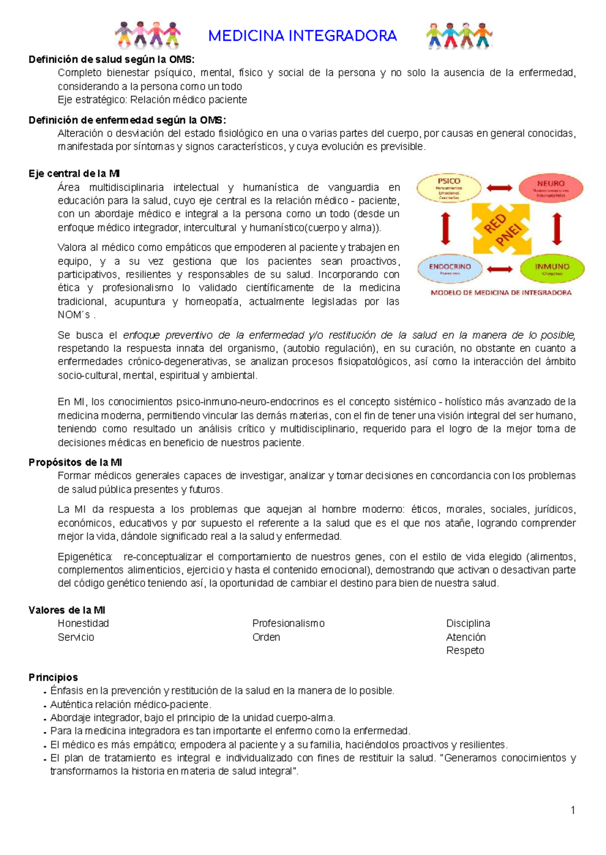 Guía de Medicina Integradora: Salud y Bienestar según la OMS - Studocu